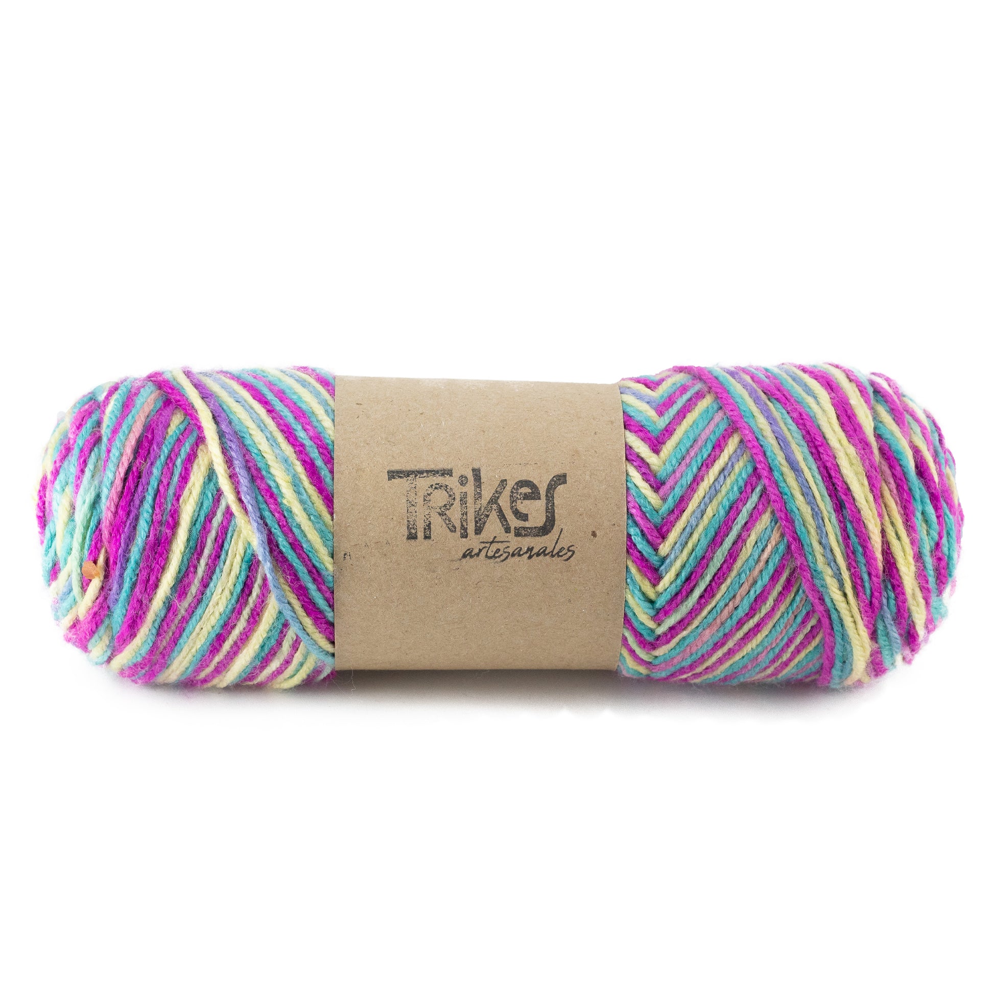 Estambre Acr. Arcoíris Fiusha/Azul – Trikes Art